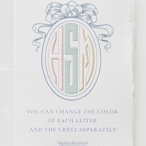 Three Letter Monogram, Bow Monogram, Custom Wedding Monogram Logo SVG ...