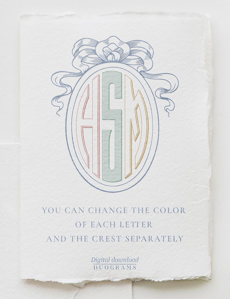 Three Letter Monogram, Bow Monogram, Custom Wedding Monogram Logo SVG ...