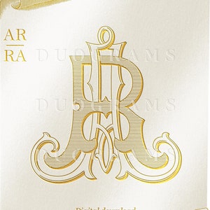 AR Vintage Wedding Monogram Logo RA Instant Download - Etsy