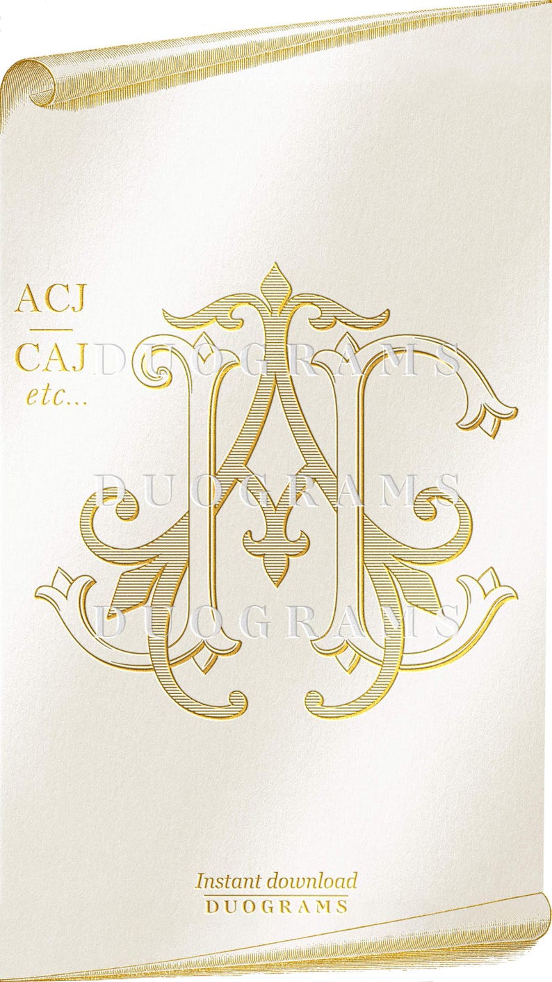 3 Letter Monogram Logo JCA or ACJ or CAJ Interlocking Monogram Design A ...