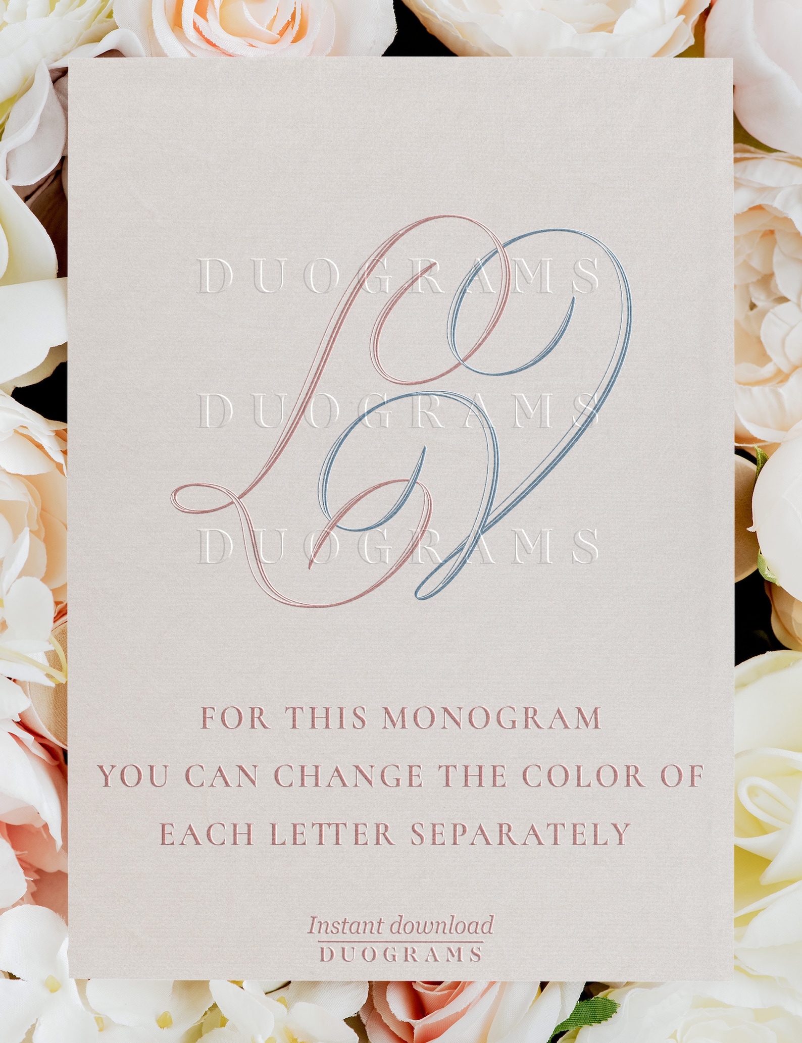 LV Elegant Monogram Logo VL Vintage Duogram - Etsy