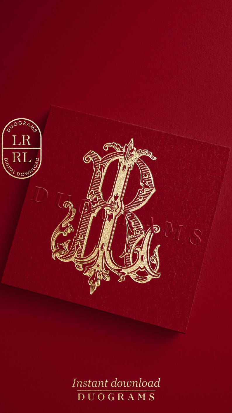LR RL Vintage Wedding Monogram Logo Designs SVG 2-letters Monogram L R ...