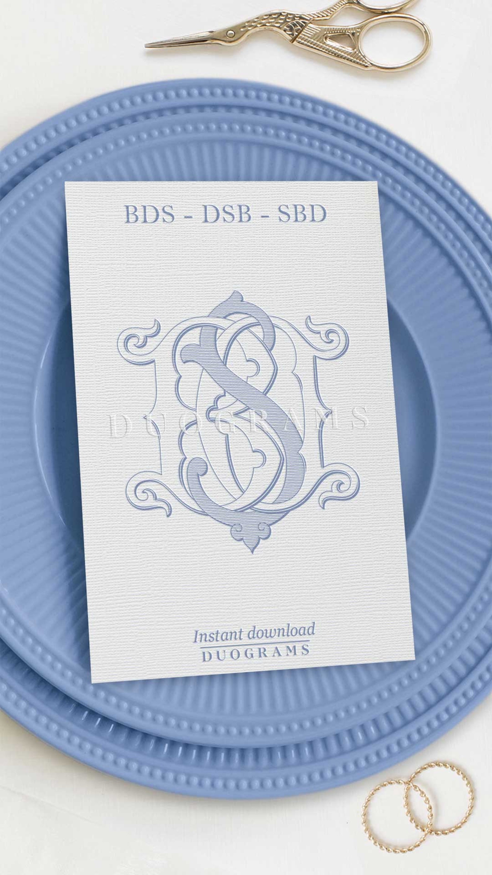 SBD 3-letter Wedding Monogram Logo Design BSD BDS Etc 2 Free Wreath Svg ...