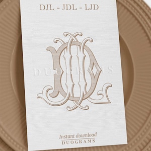3 Letter Wedding Monogram Logo Designs JDL JLD LJD Etc + 2 Free Wreath ...