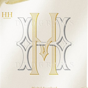 Double H Wedding Monogram Logo Design HH Initials+ 2 Free Monogram ...