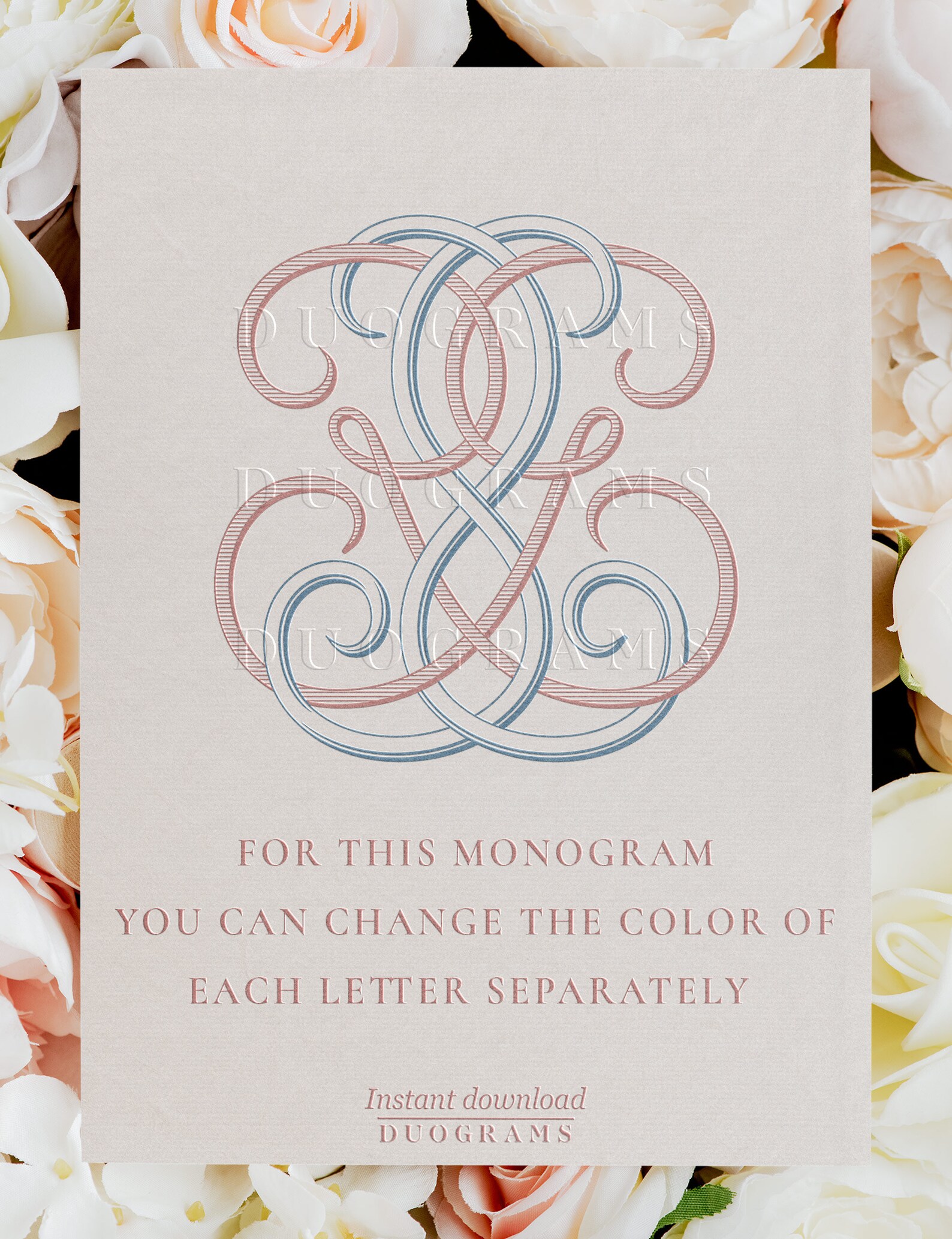 Wedding Monogram Logo Design GS SG Monogram Wreath SVG Digital - Etsy