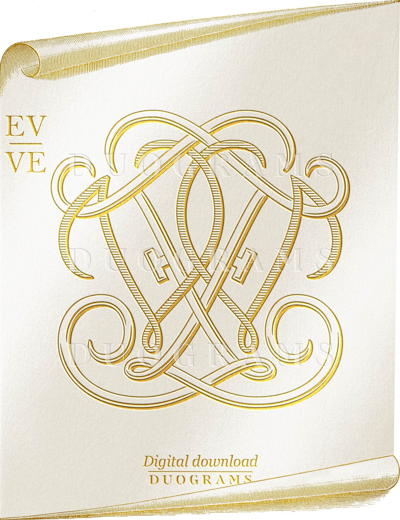 Vintage Wedding Monogram EV VE Monogram Wreath SVG - Etsy
