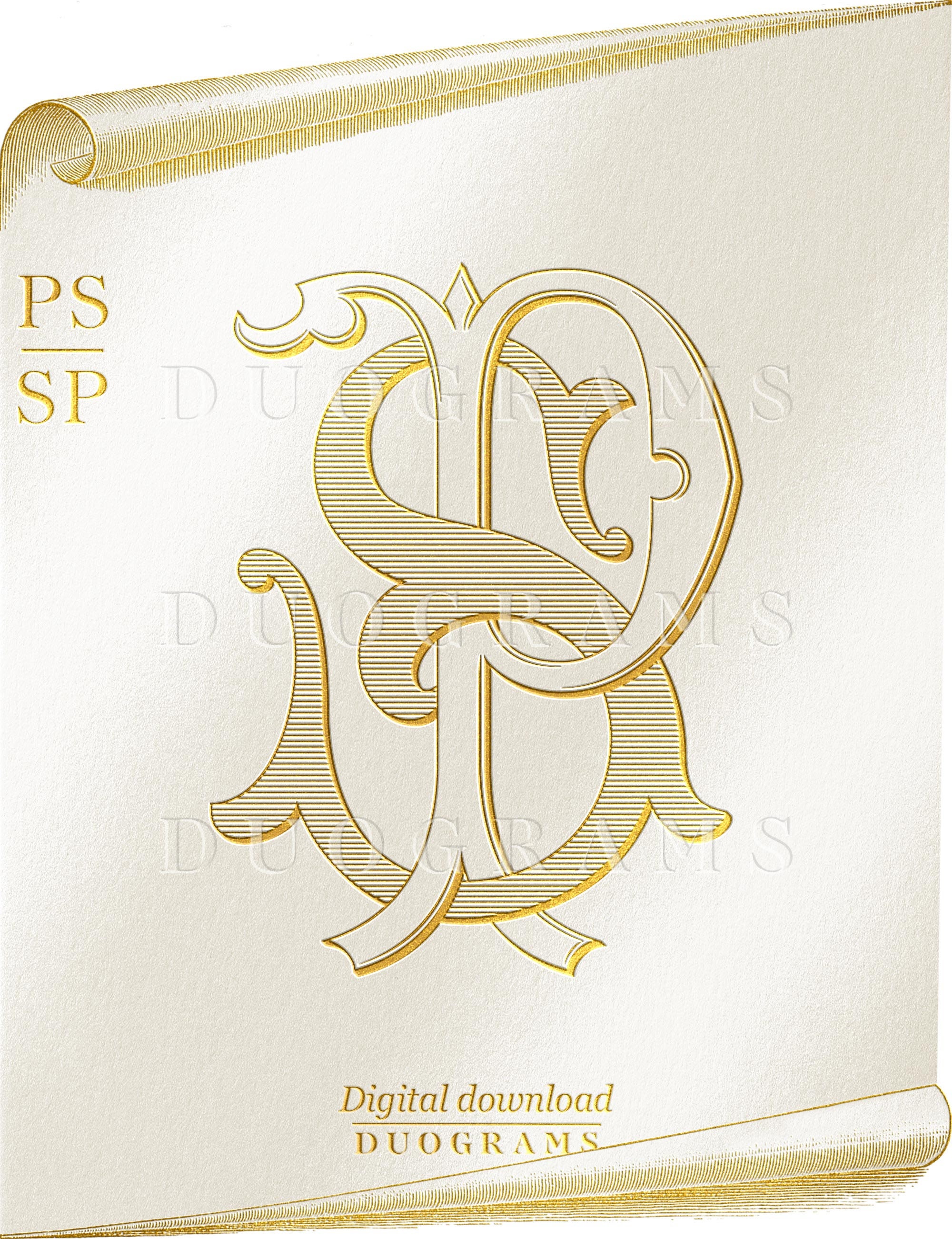 Vintage Wedding Monogram Logo PS SP Digital Download - Etsy