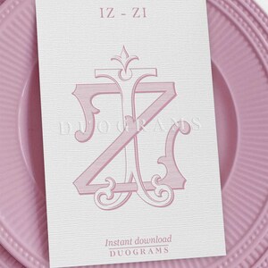 IZ ZI Wedding Monogram Letters Design I Z Digital Download SVG + 2 Free ...