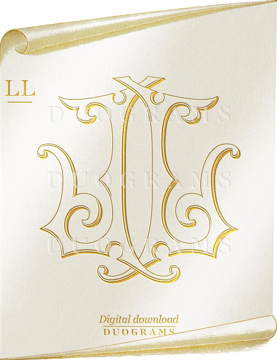 Wedding Monogram Logo LL Monogram Wreath SVG Digital Download - Etsy