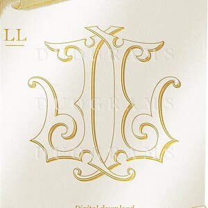 Wedding Monogram Logo LL Monogram Wreath SVG Digital Download - Etsy