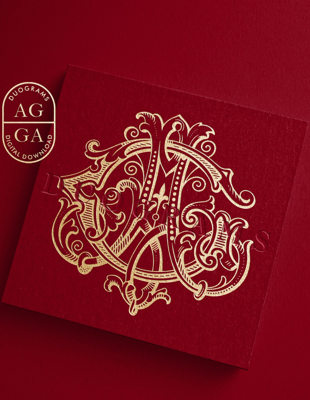 AG Classic Monogram, GA Wedding Monogram, A G Intertwined Monogram ...