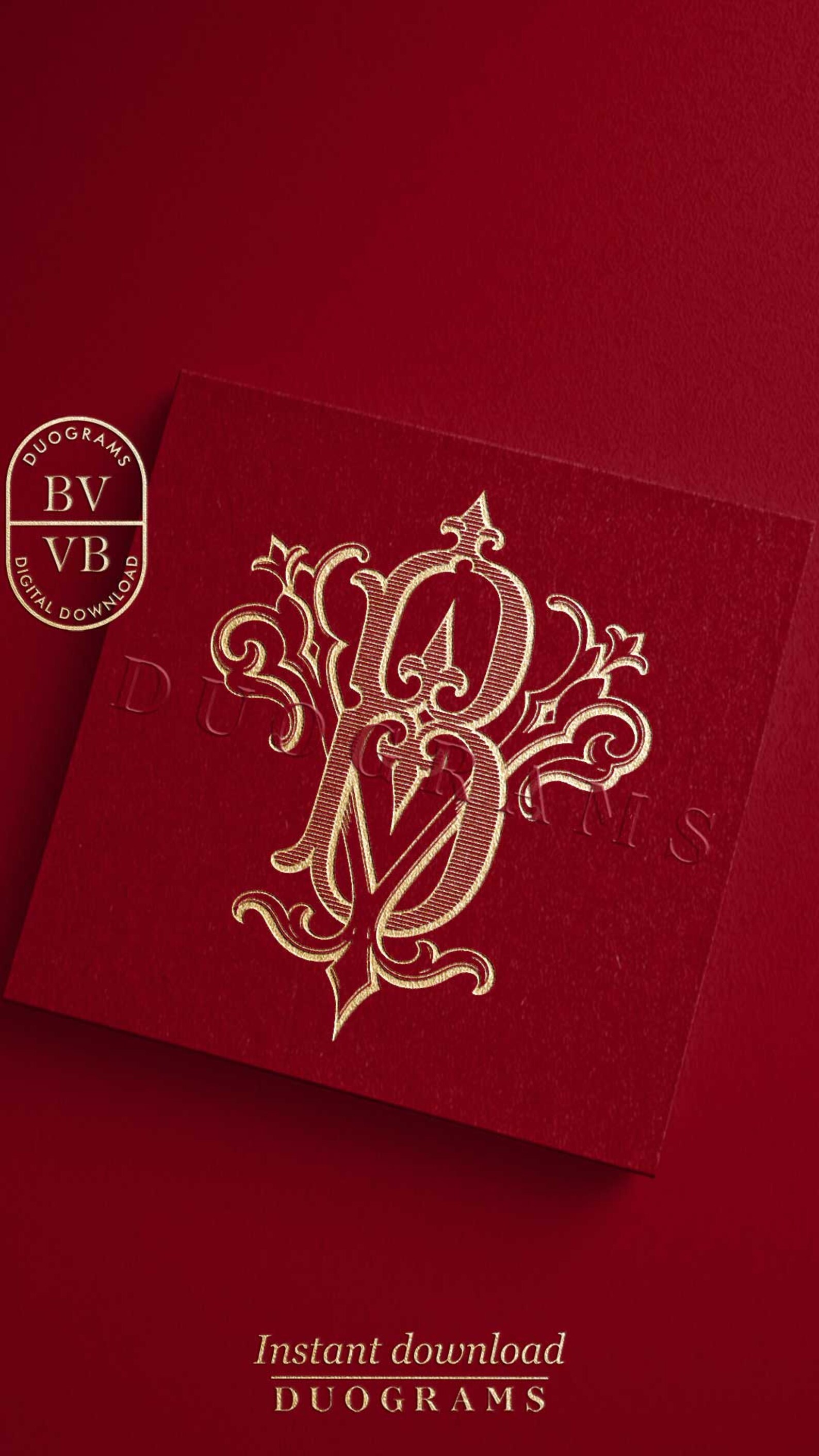 BV VB Wedding Monogram Logo Designs B V 2-letter Monogram SVG & Png ...