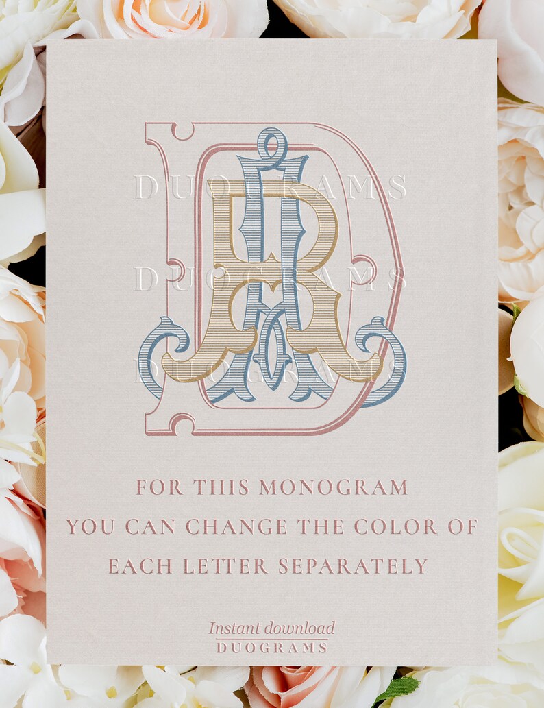 3 Letter Monogram ADR Wedding Monogram DAR RAD - Etsy