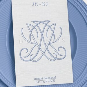 JK - KJ Vintage Monogram - Wedding Monogram - Digital - SVG - Double ...