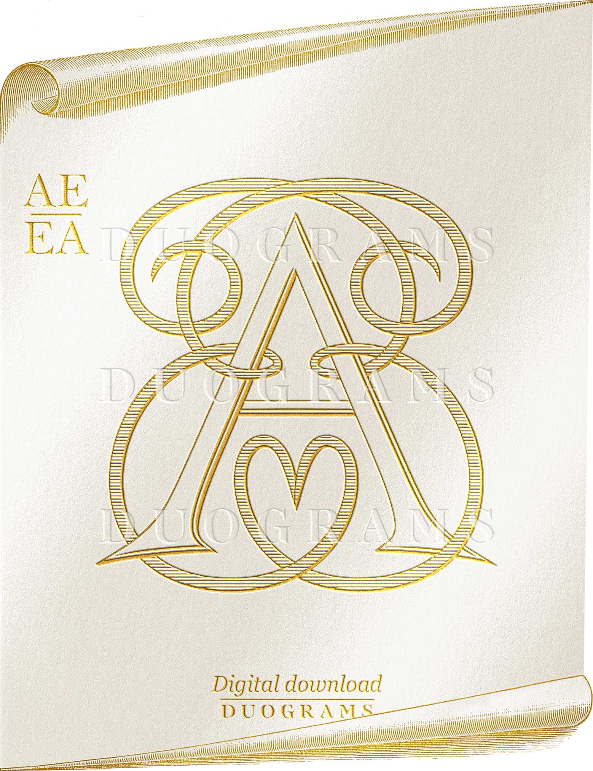Wedding Monogram AE or EA Two Letter Monogram Logo Design, A E Wedding ...