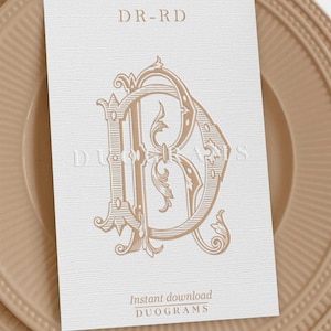 Interlocking Monogram Wedding DR or RD Vintage Monogram Logo Design D R ...