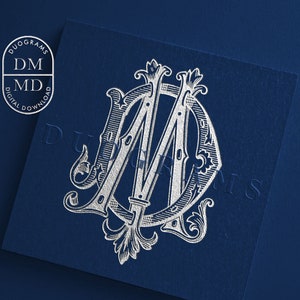 DM or MD Wedding Monogram Digital Download D M Duogram SVG & Png Bonus ...