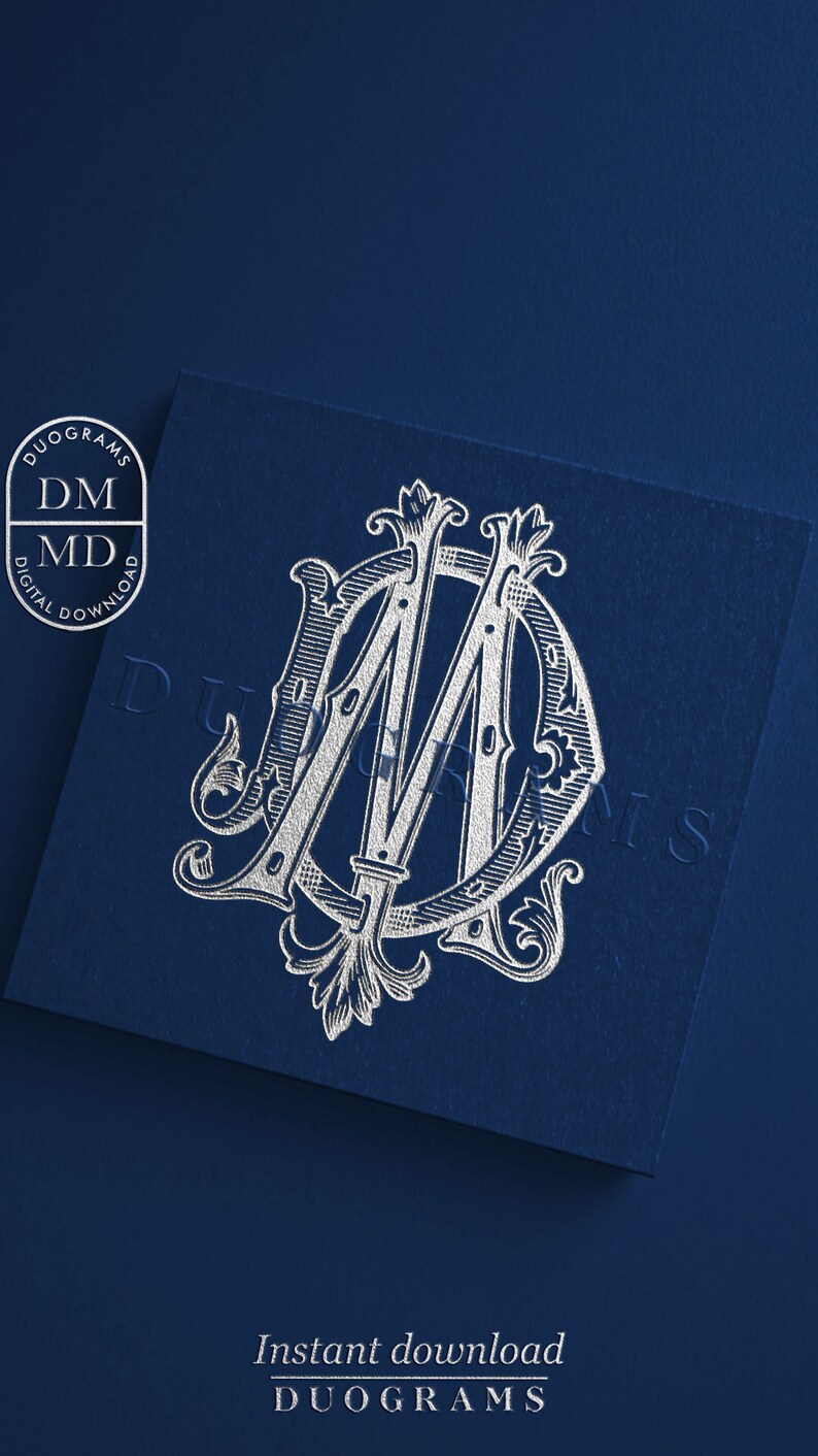 DM or MD Wedding Monogram Digital Download D M Duogram SVG & Png Bonus ...