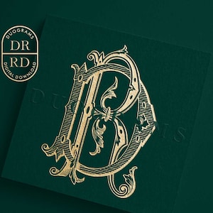 Interlocking Monogram Wedding DR or RD Vintage Monogram Logo Design D R ...