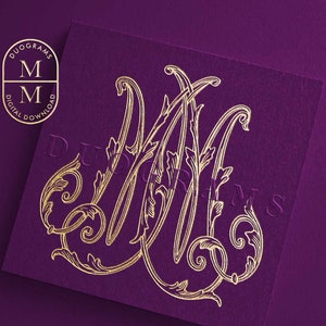 Double M Wedding Monogram Logo Designs MM 2-letter Monogram M M Digital ...