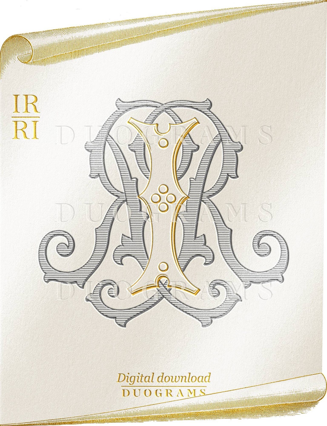 IR RI Wedding Monogram Logo Design I R R I Two Letter Monogram Initials ...
