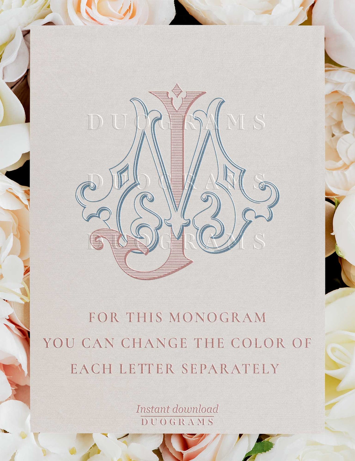 JM MJ Wedding Monogram Logo Designs SVG 2-letter Monogram J M Digital ...