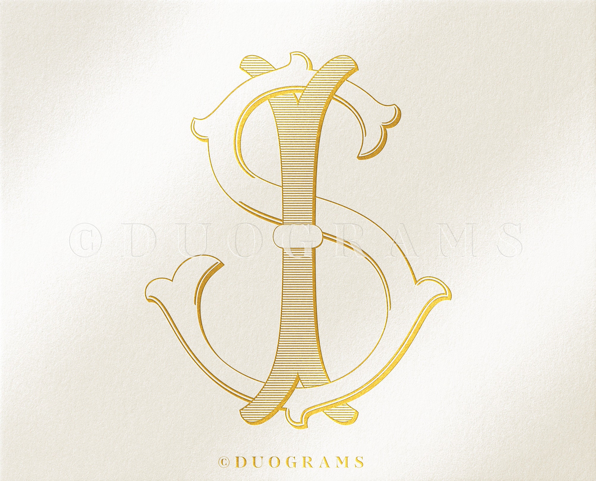 IS SI Wedding Monogram Logo Vintage Duogram I S Intertwined | Etsy