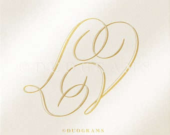 LV Elegant Monogram Logo VL Vintage Duogram | Etsy