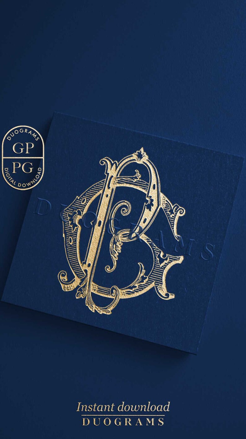 GP PG Vintage Wedding Monogram Logo Design G P Two Letter Monogram P G ...