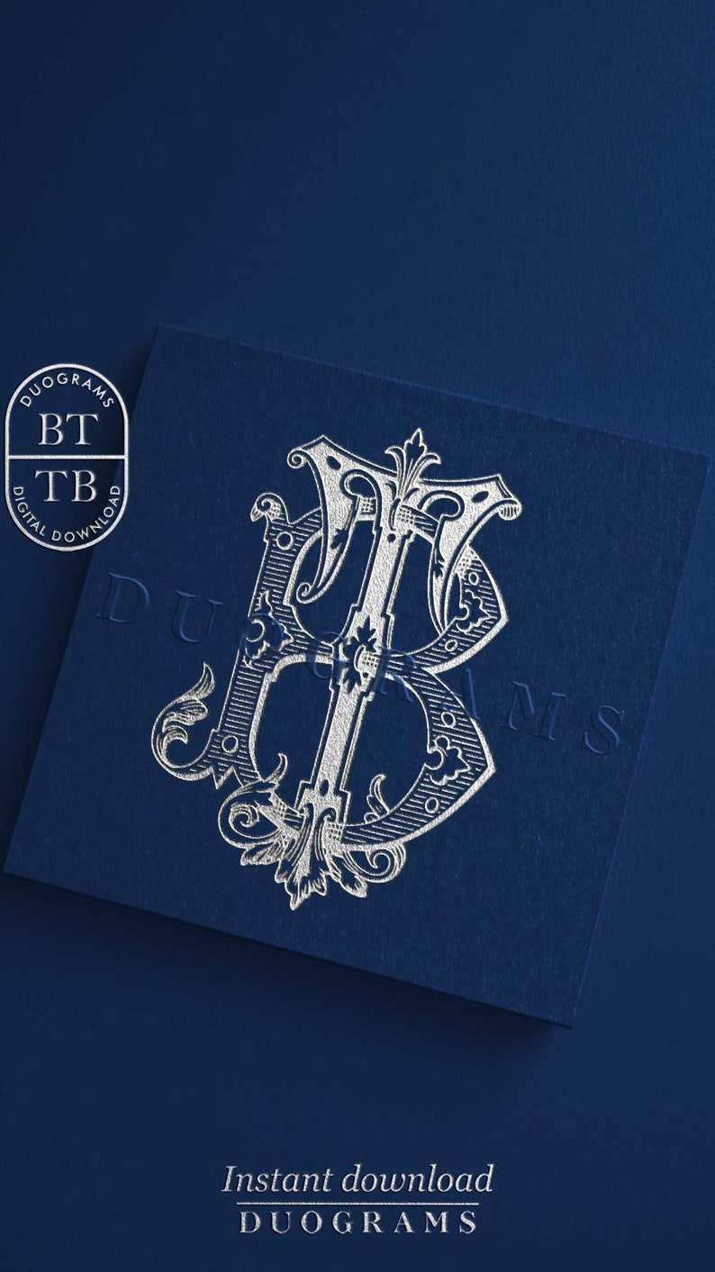 Interlocking Vintage Monogram BT or TB Two Letter Monogram Logo Design ...