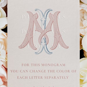 Vintage Monogram Design IM MI Monogram Wreath SVG Digital Download - Etsy