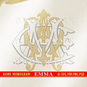 EMMA Name Monogram Logo, 4 Letter Monogram, Personalized Name, SVG ...