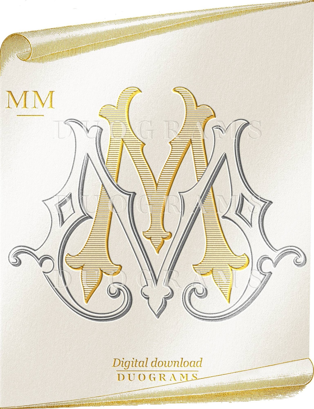 Wedding Monogram Logo Design MM Monogram Wreath SVG Digital Download M ...