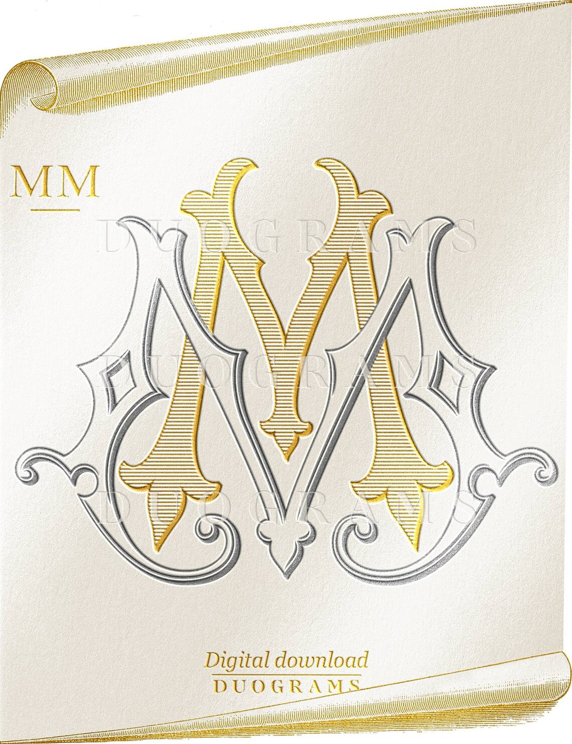 Wedding Monogram Logo Design MM Monogram Wreath SVG Digital Download M ...