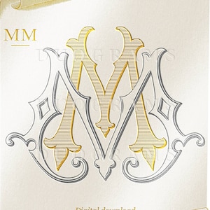 Wedding Monogram Logo Design MM Monogram Wreath SVG Digital Download M ...