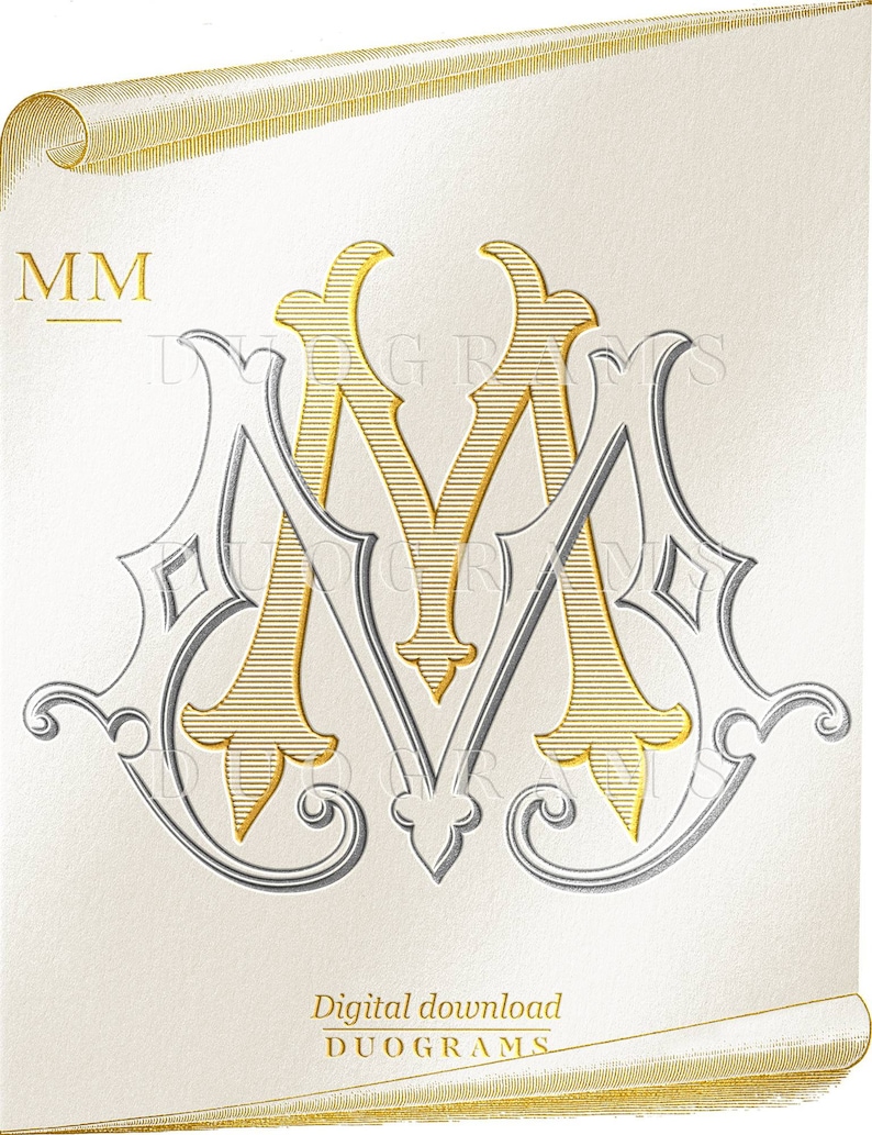 Wedding Monogram Logo Design MM Monogram Wreath SVG Digital Download M ...