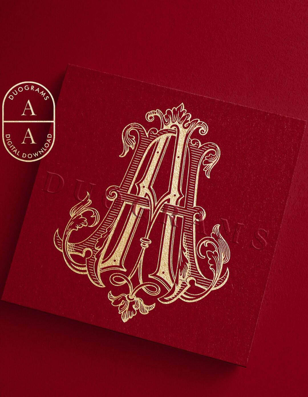 Double A Vintage Wedding Monogram Logo Design AA Two Letter Monogram ...