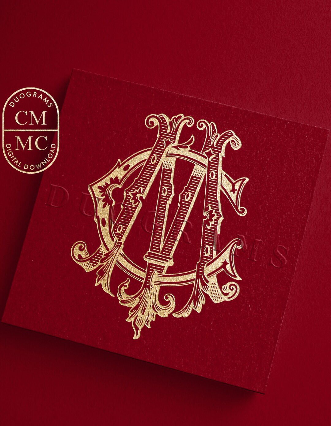 CM MC Vintage Wedding Monogram Logo Design C M Two Letter Monogram SVG ...