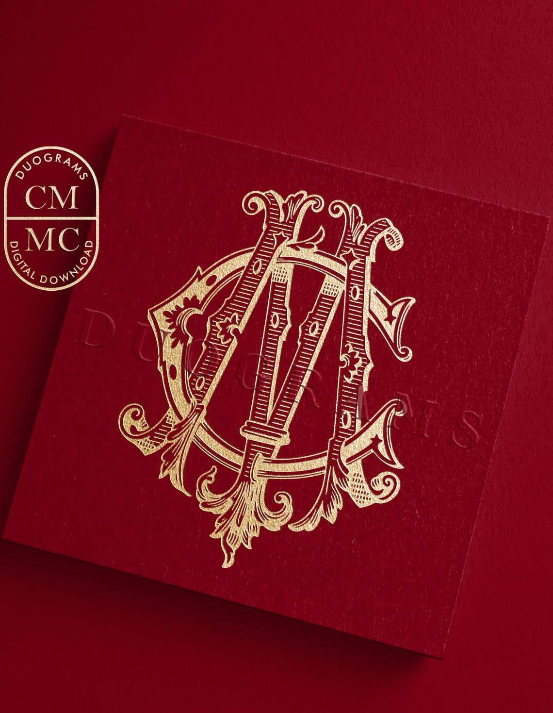 CM MC Vintage Wedding Monogram Logo Design C M Two Letter Monogram SVG ...