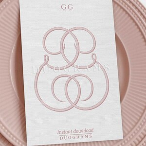 GG Wedding Monogram Logo Design SVG Digital Download + 2 Free Wreath - Etsy