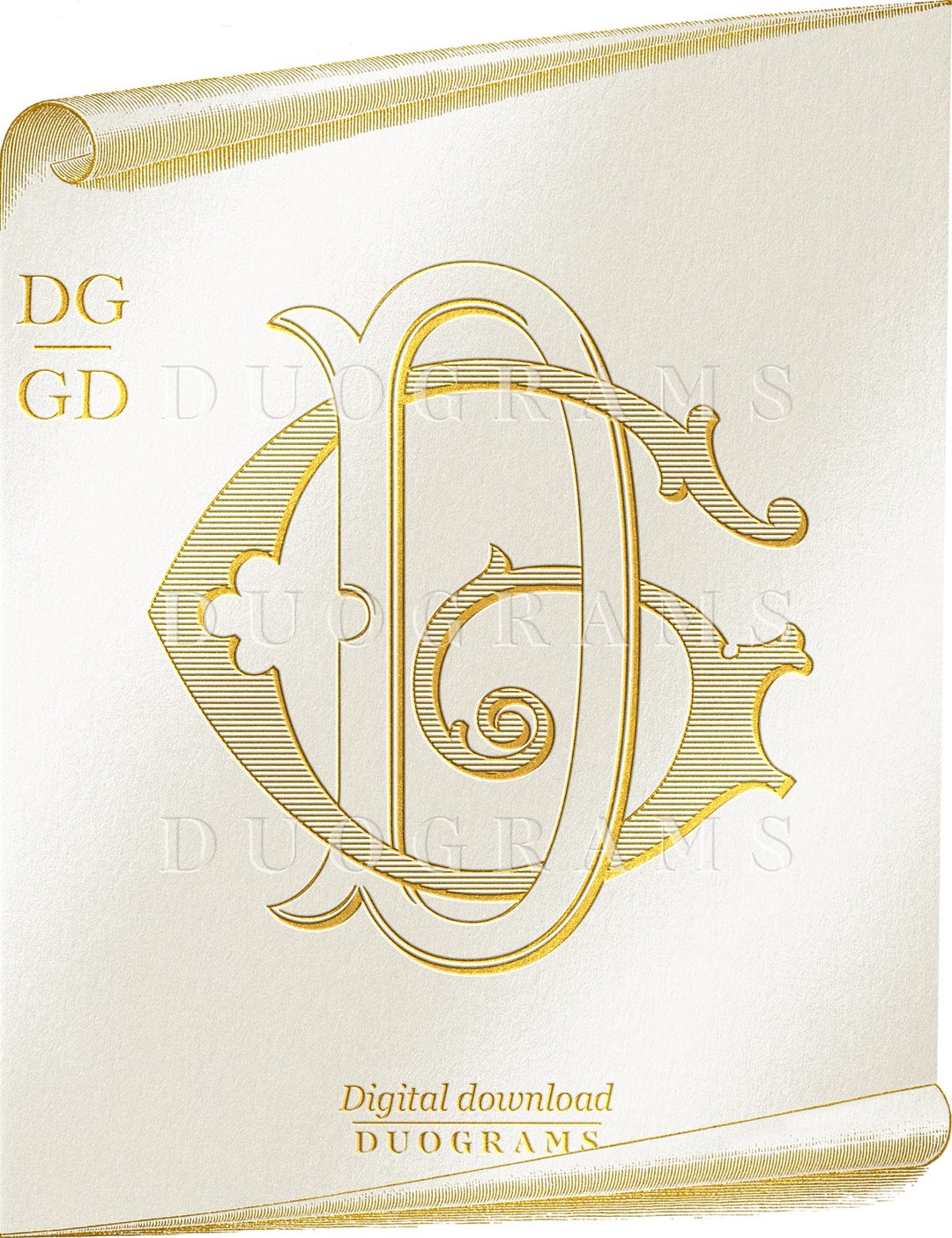 DG GD Wedding Monogram Logo Design D G Intertwined Monogram G - Etsy