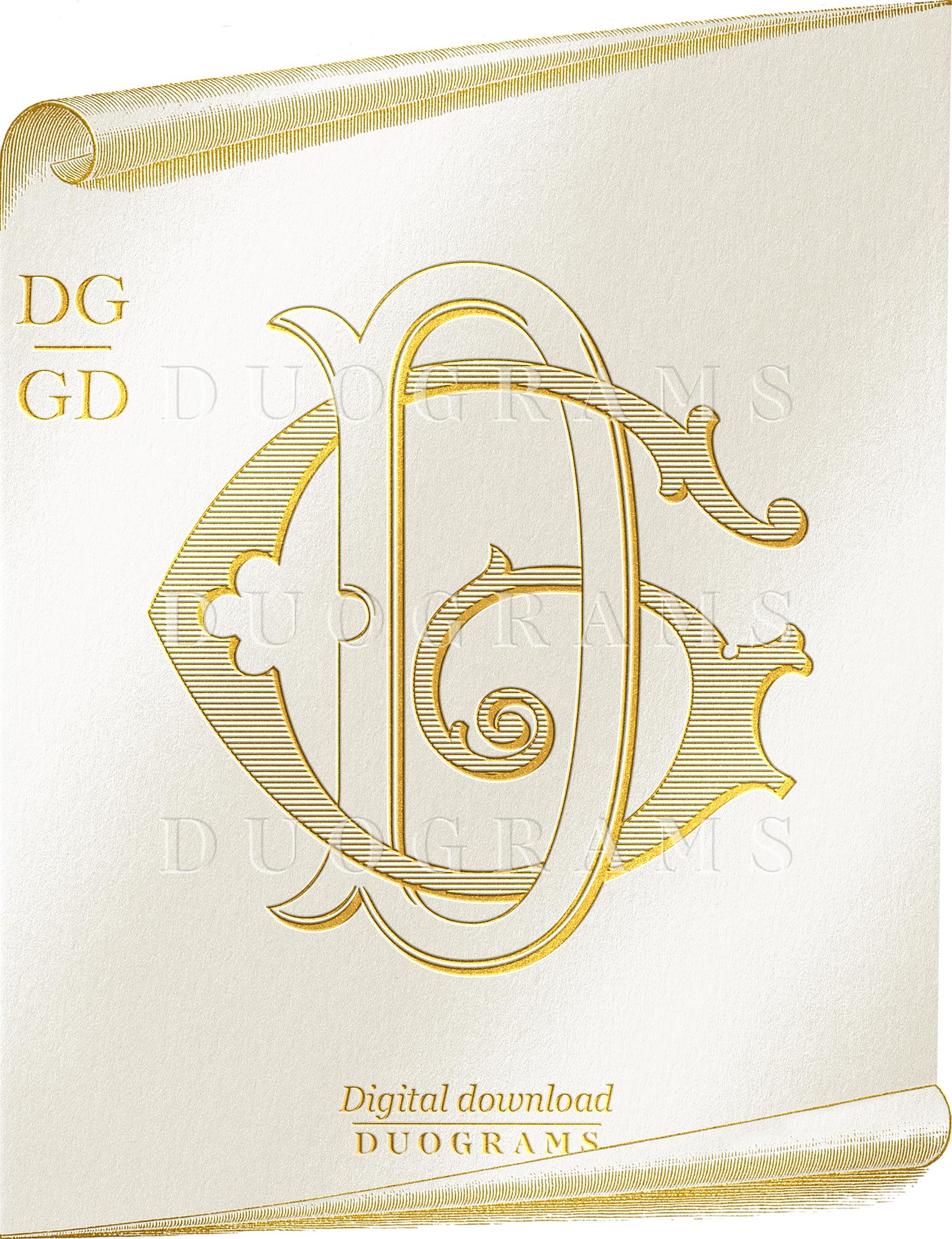 DG GD Wedding Monogram Logo Design D G Intertwined Monogram G D ...