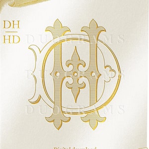 Wedding Monogram Logo Design DH HD Monogram Wreath SVG Digital Download ...