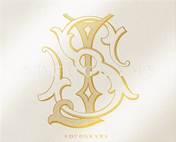 Custom Wedding Monogram Logo JS SJ Special Order Two | Etsy