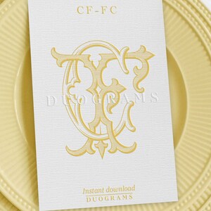 CF FC Interlocking Monogram Logo Designs C F Duogram F C Wedding ...