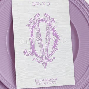2-letter Monogram DV or VD Duogram D V Wedding Monogram Logo SVG & Png ...