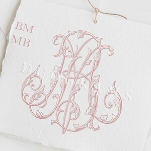 BM MB Vintage Wedding Monogram Logo Design B M Two Letter Monogram M B ...