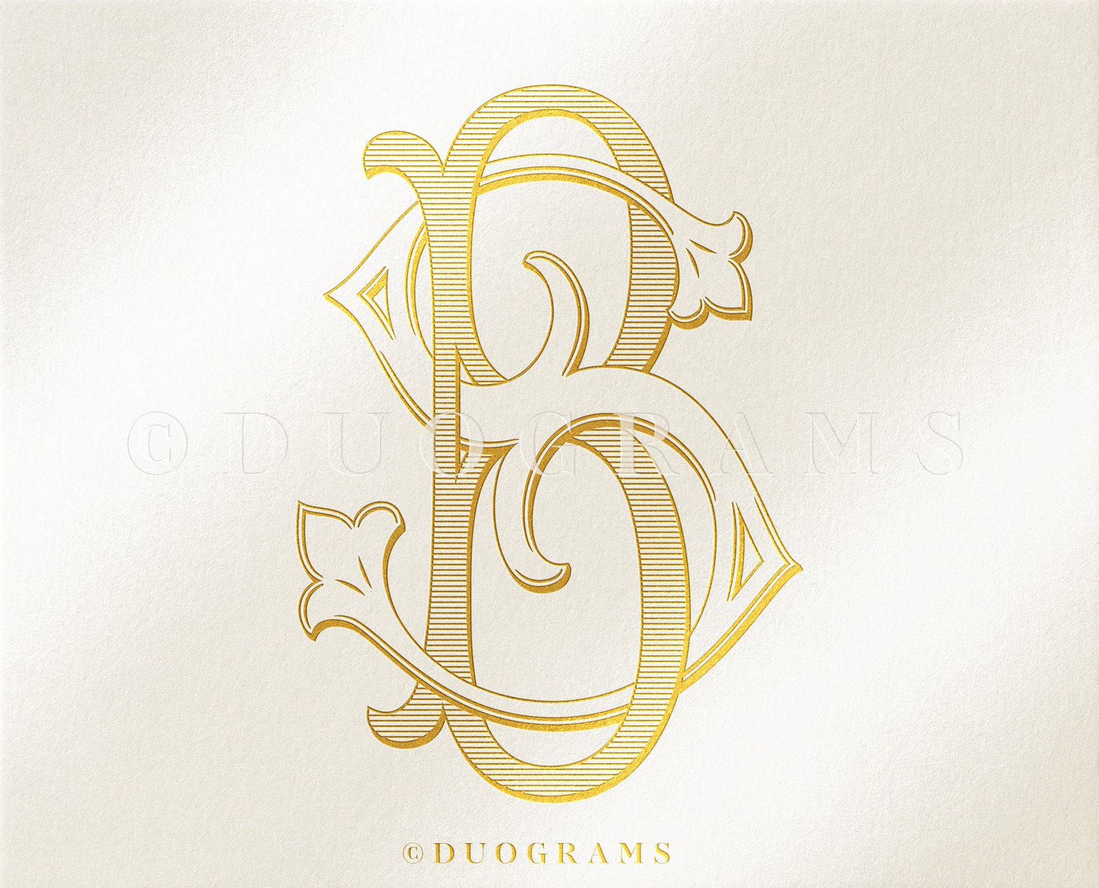 Vintage Wedding Monogram Logo BS SB Duogram B S Intertwined | Etsy