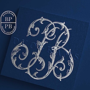 BP PB Vintage Wedding Monogram Logo Design B P 2-letter Monogram P B ...